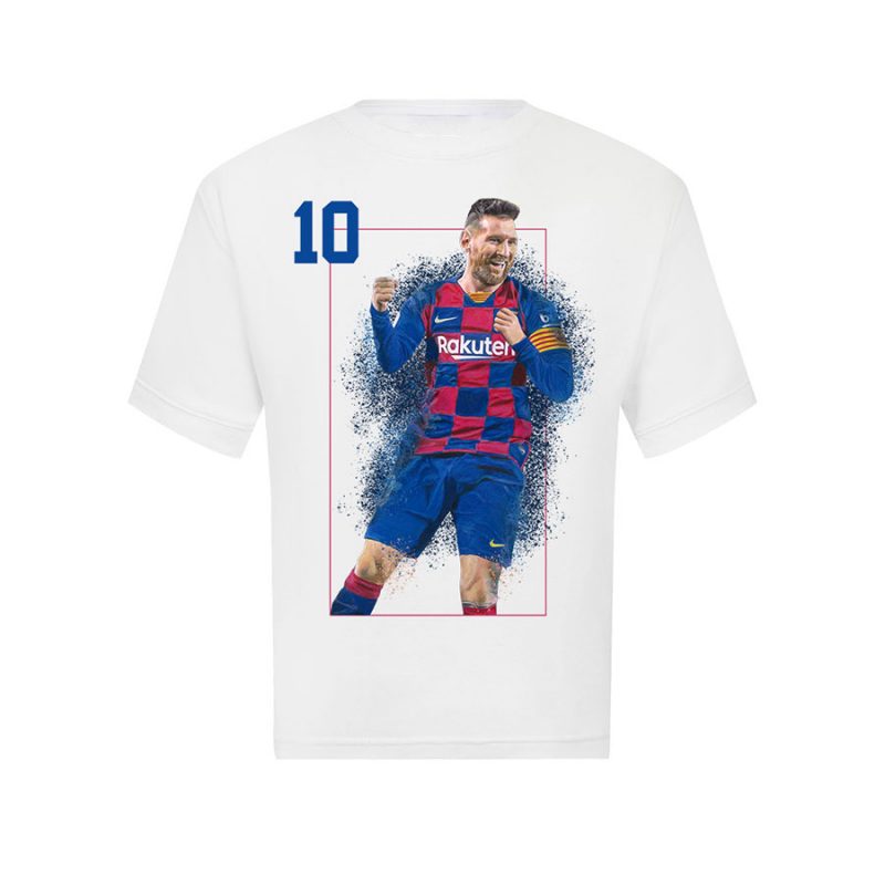Lionel Messi White Football T-Shirt | PLZ Soccer